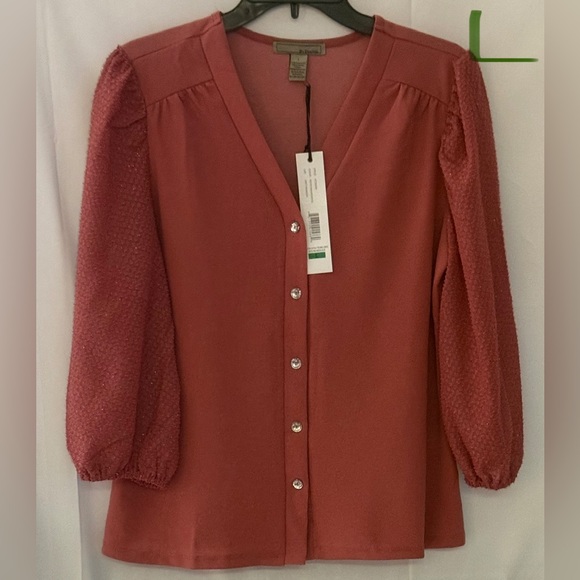Bydesign | Tops | Chic Buttondown Blouse Terracotta | Poshmark